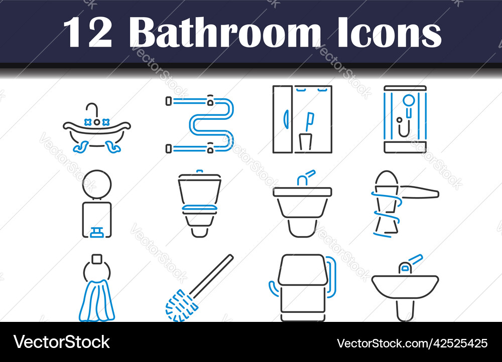 Bathroom icon set Royalty Free Vector Image - VectorStock
