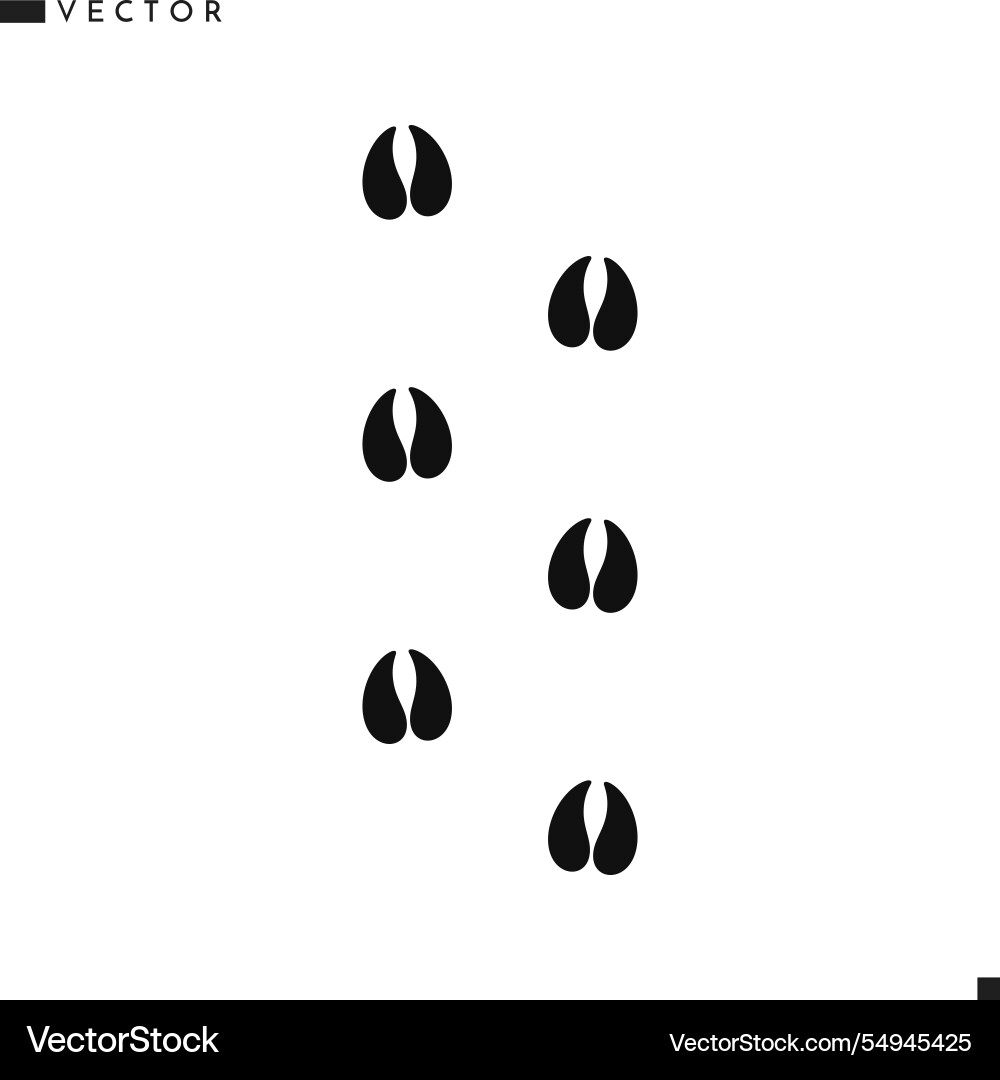 Cow paw print silhouette Royalty Free Vector Image