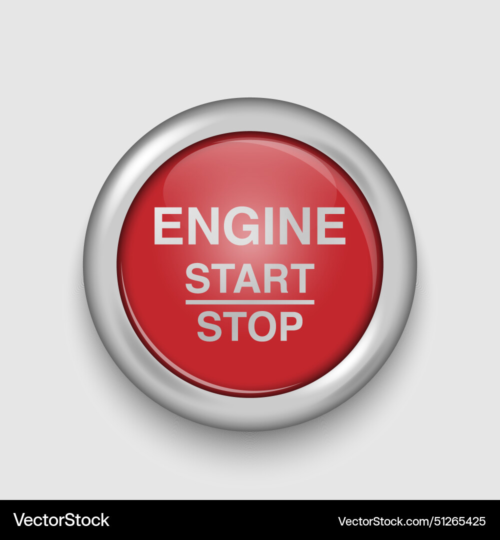 Engine start and stop button Royalty Free Vector Image