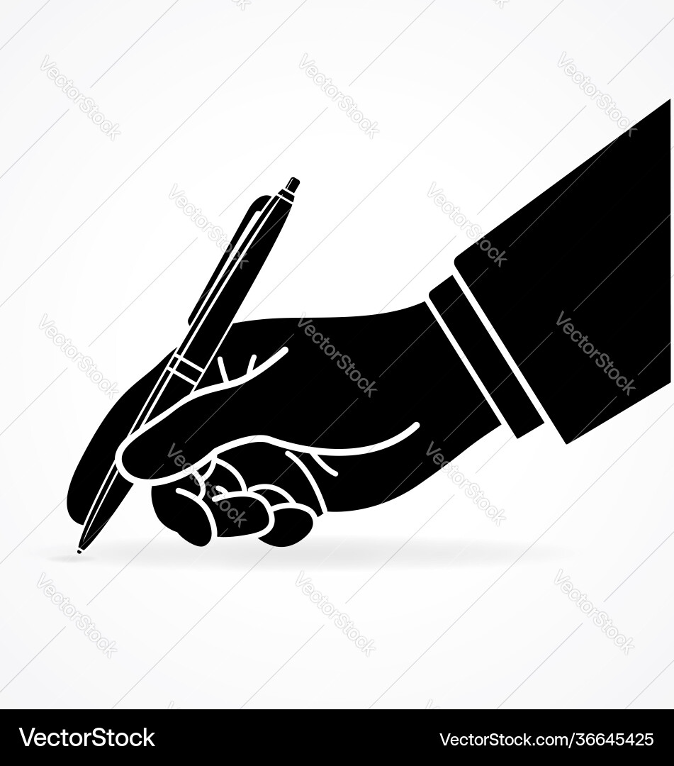 Hand Writing Signature Silhouette Royalty Free Vector Image
