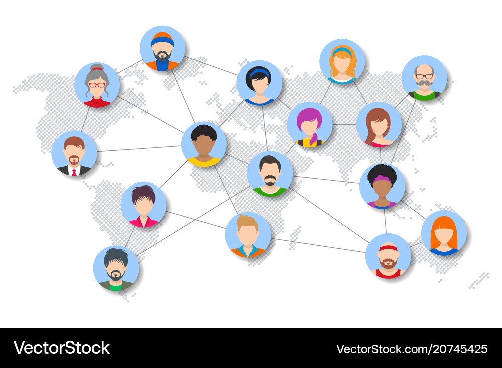 People Network Connection Diagram Royalty Free Vector Image