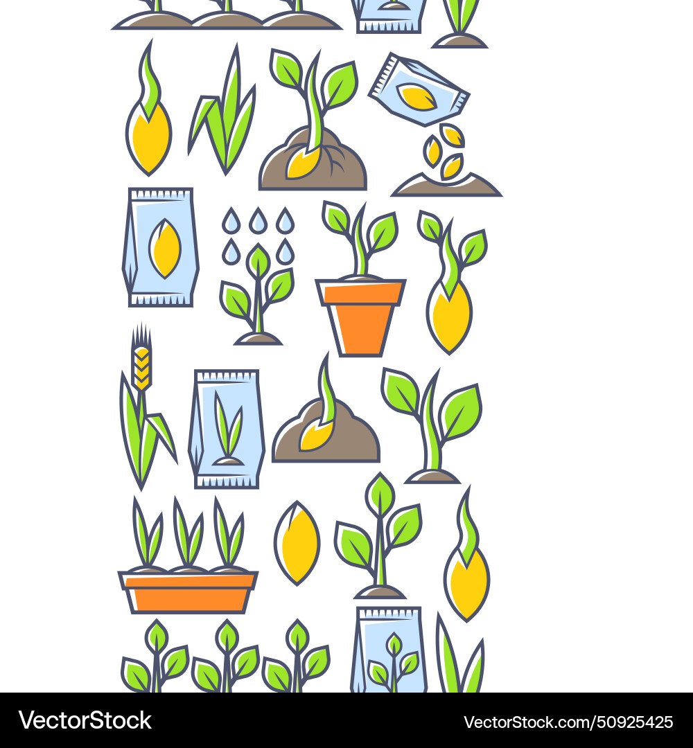 Planting seeds and growing pattern agricultural Vector Image