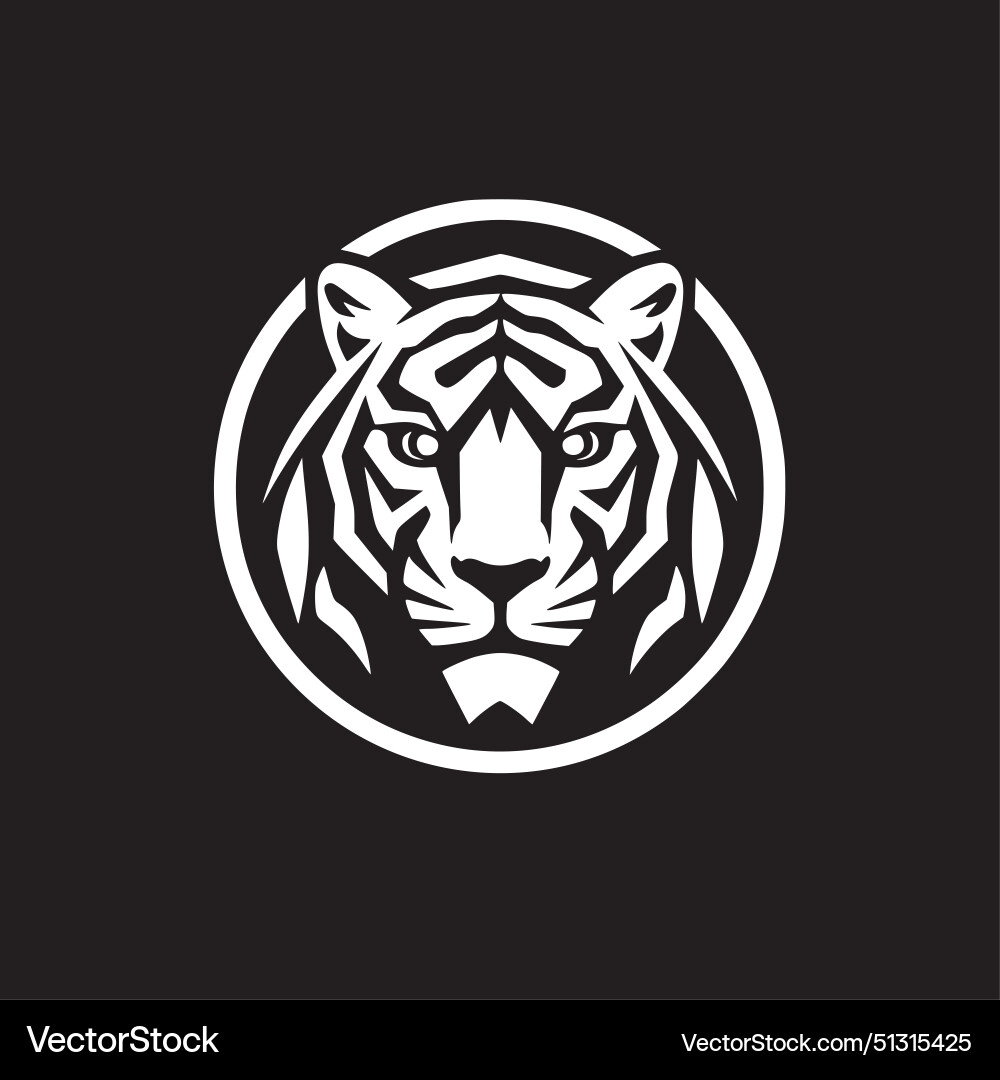Tiger - minimalist and flat logo Royalty Free Vector Image