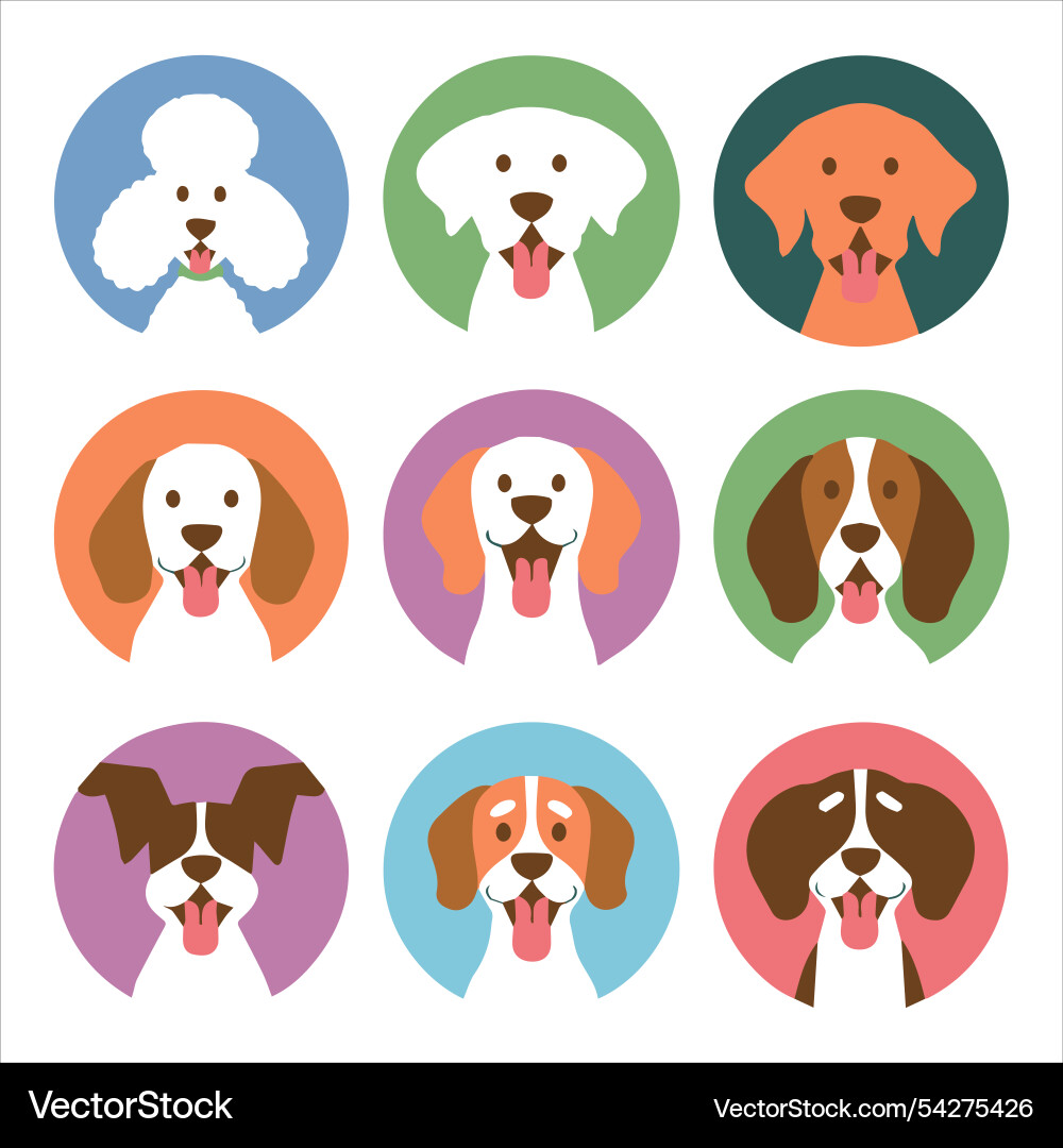 A cute dog circle logo Royalty Free Vector Image