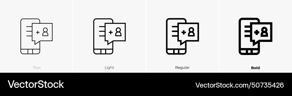 Add friend icon thin light regular and bold style Vector Image