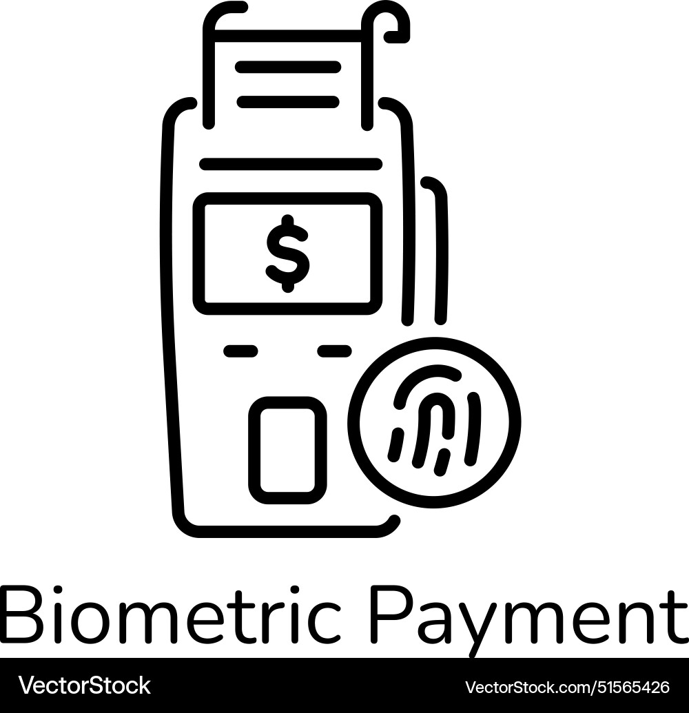 Biometric payment Royalty Free Vector Image - VectorStock
