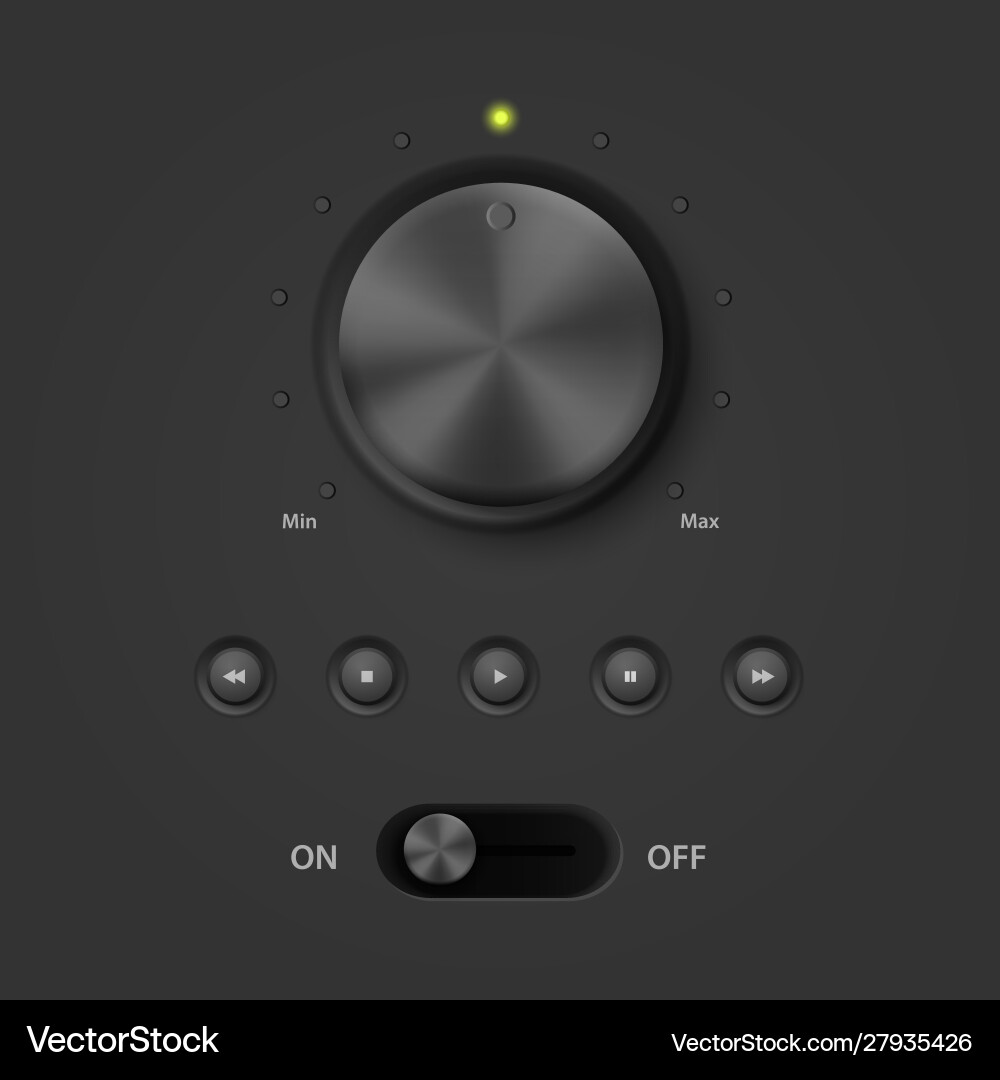 Black Plastic Control Panel Royalty Free Vector Image