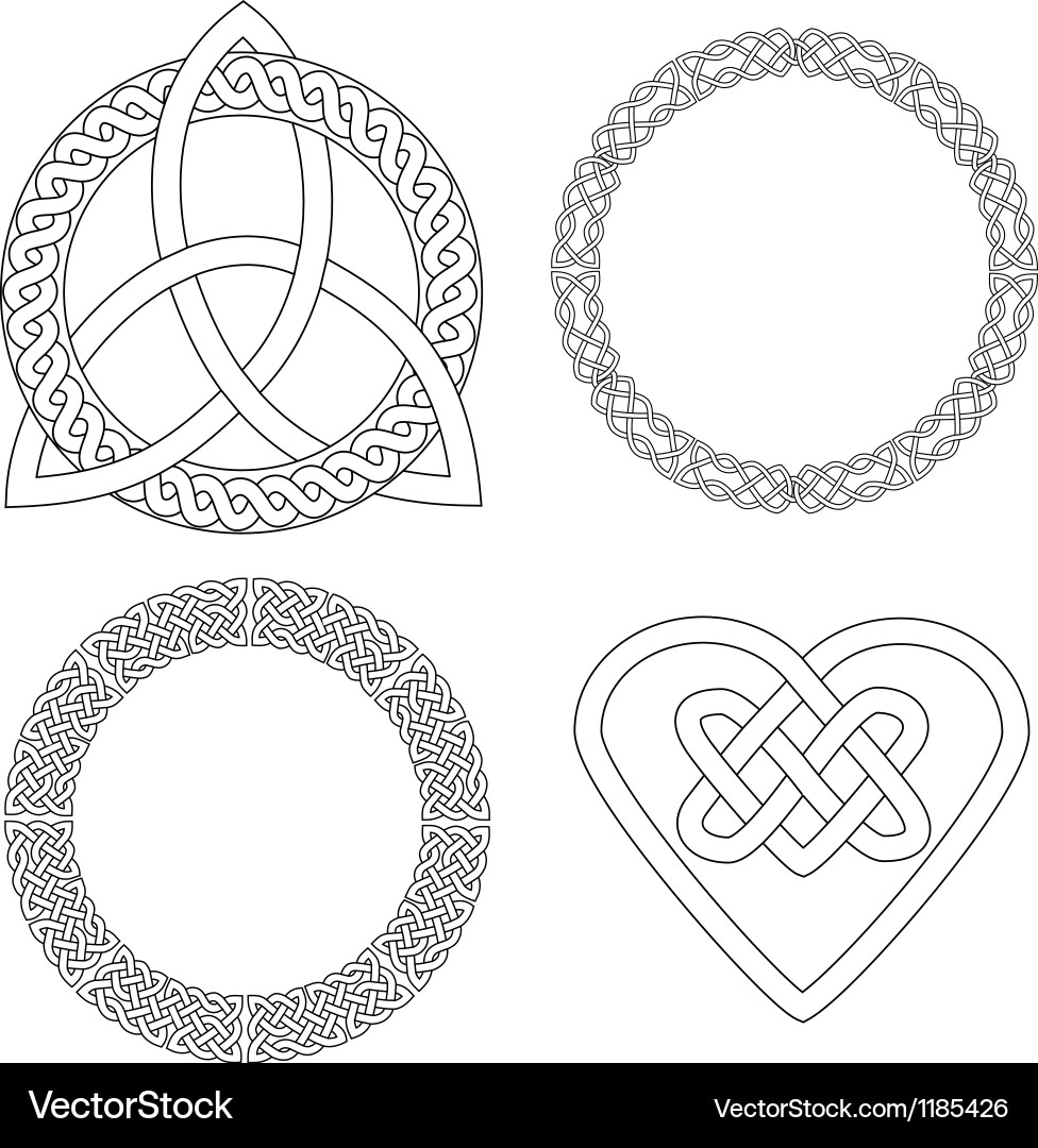 Celtic Knot Trio & Heart Royalty Free Vector Image
