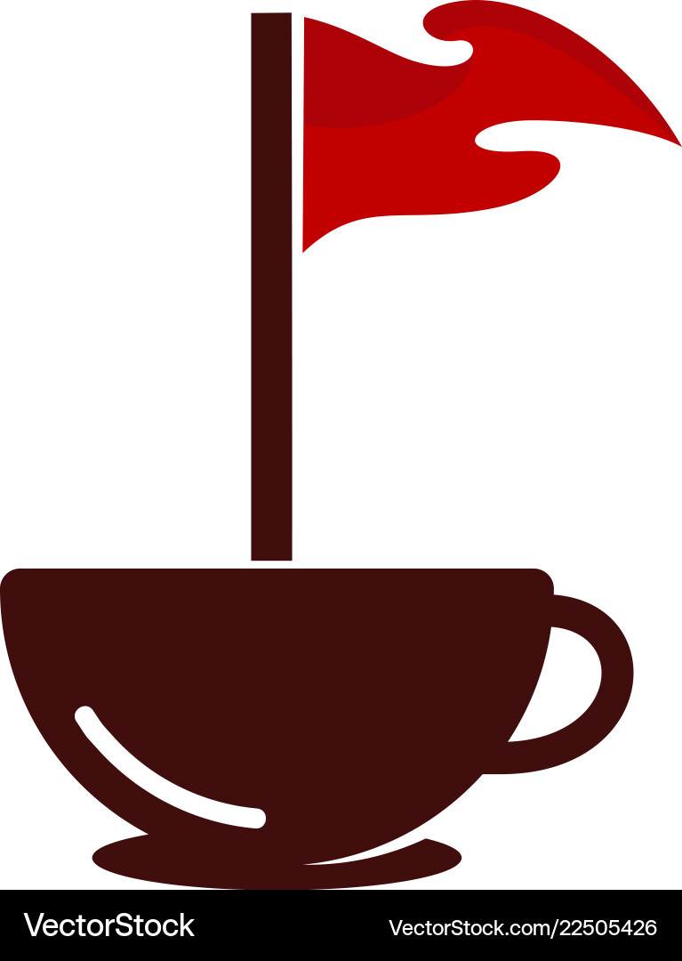 Coffee Golf Icon – Logo Concept Royalty Free Vector
