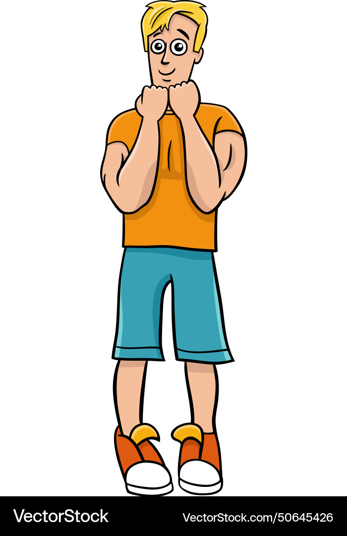 Funny cartoon young man or guy comic character Vector Image