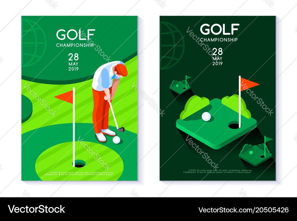 Golf Club Poster Vorlage Lizenzfreies Vektorbild