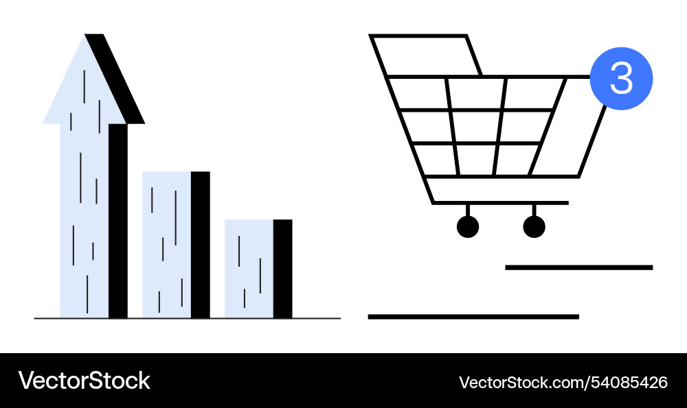 Growing online shopping sales represented by graph