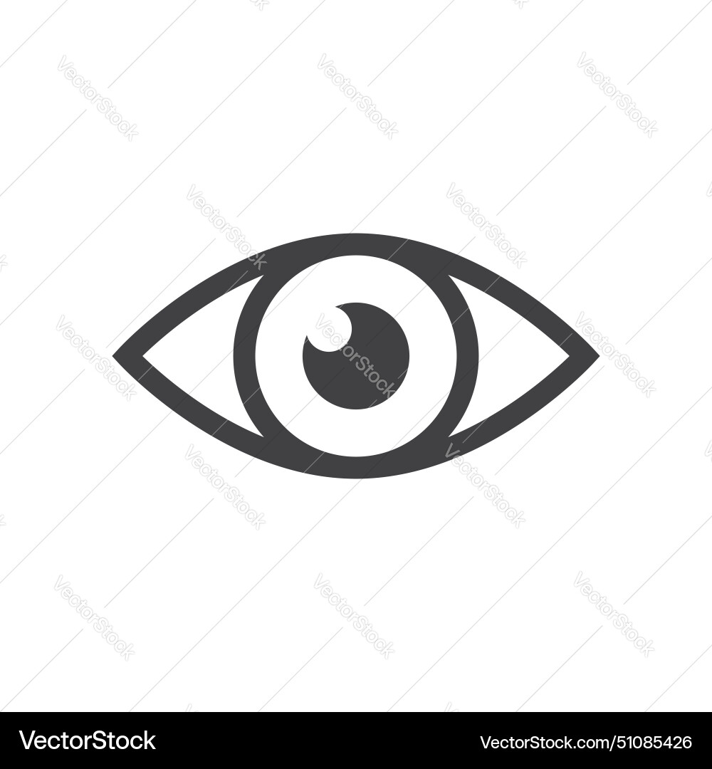 Human eye icon in flat style eyeball on isolated Vector Image