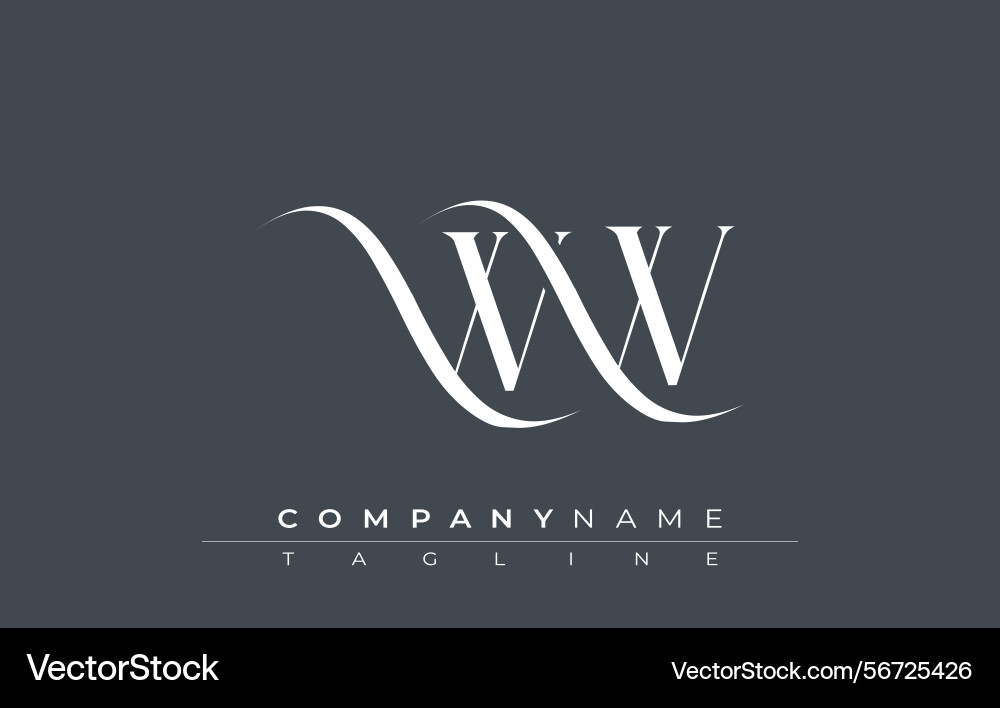 Initial ww logo design Royalty Free Vector Image