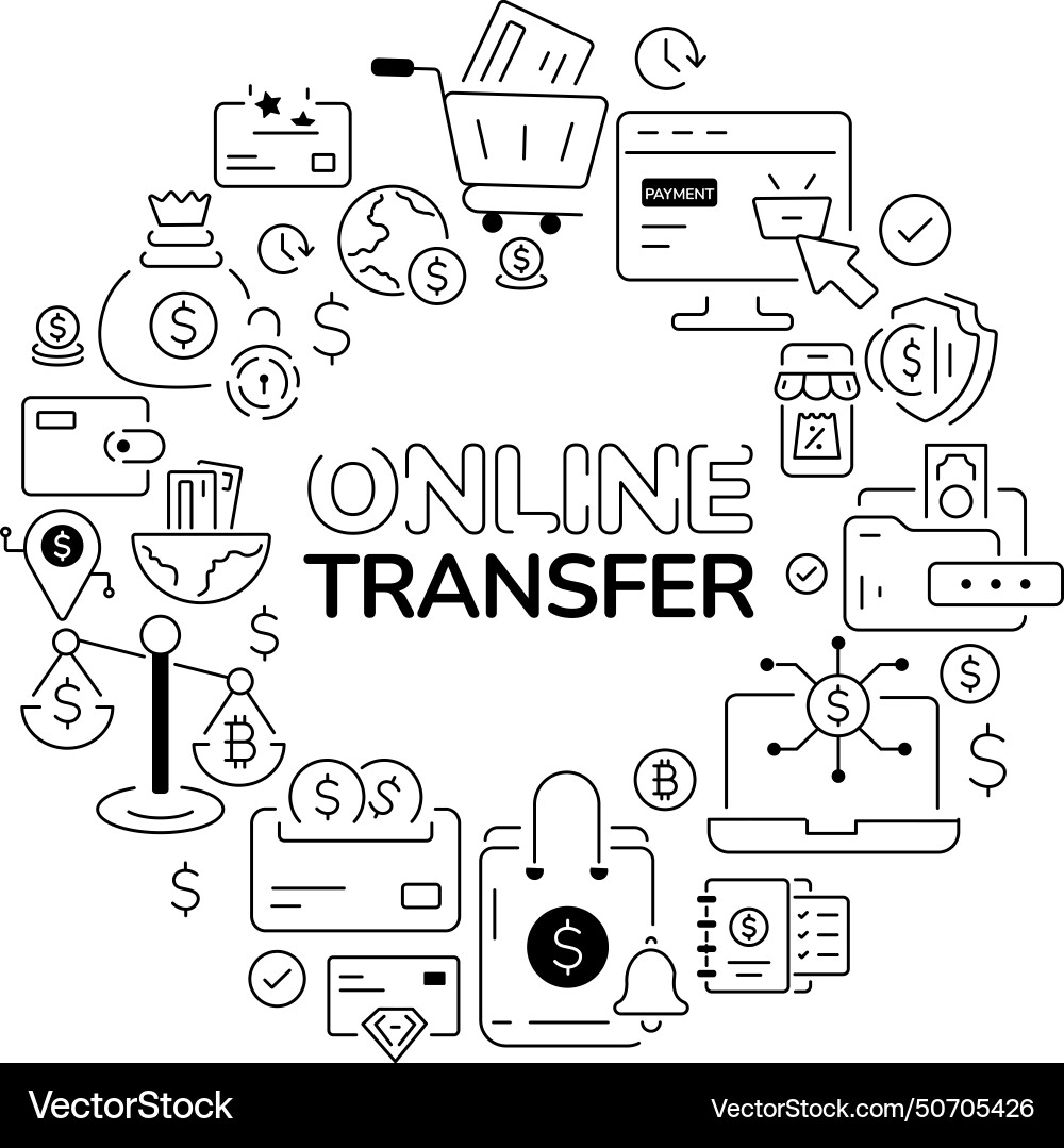 Online transfer Royalty Free Vector Image - VectorStock