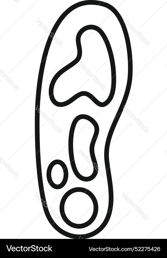 Orthopedic insole showing different support zones Vector Image