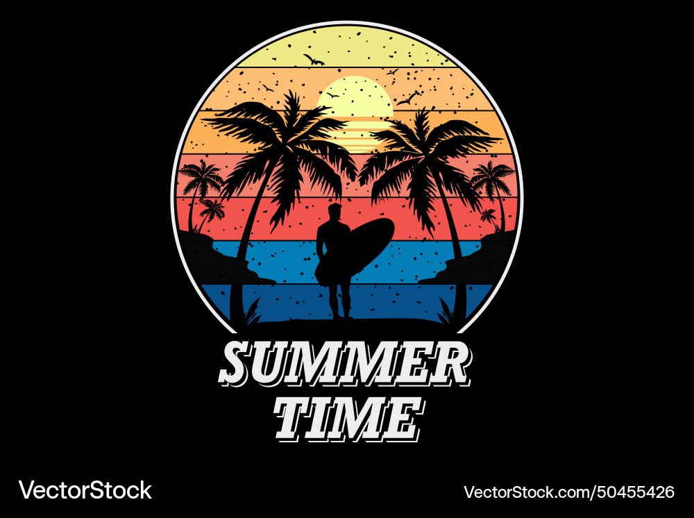 Summer time landscape design Royalty Free Vector Image