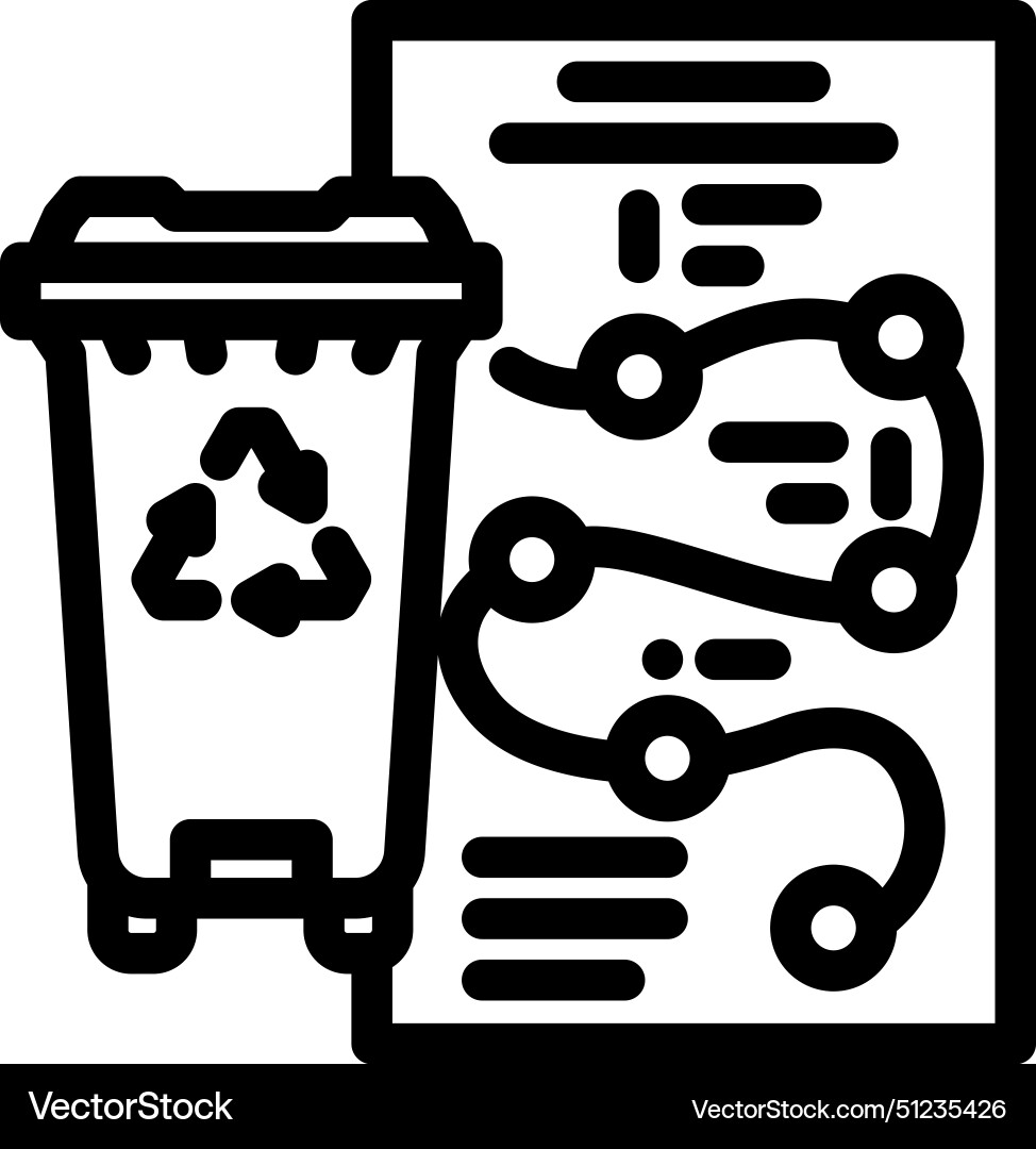 Waste management sorting line icon Royalty Free Vector Image
