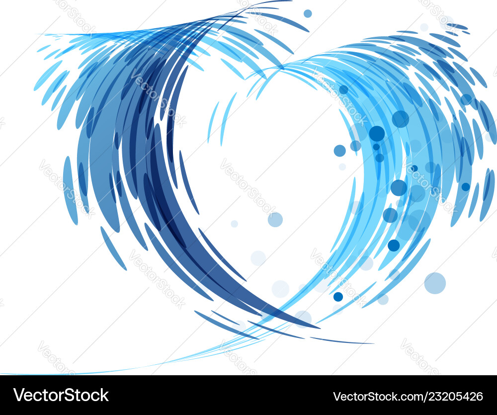 Water Heart Splash Royalty Free Vector Image - VectorStock