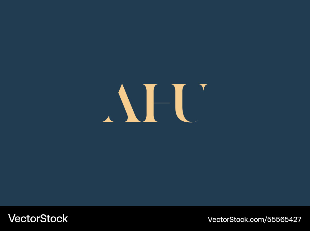 Ahu abstract letter logo design Royalty Free Vector Image