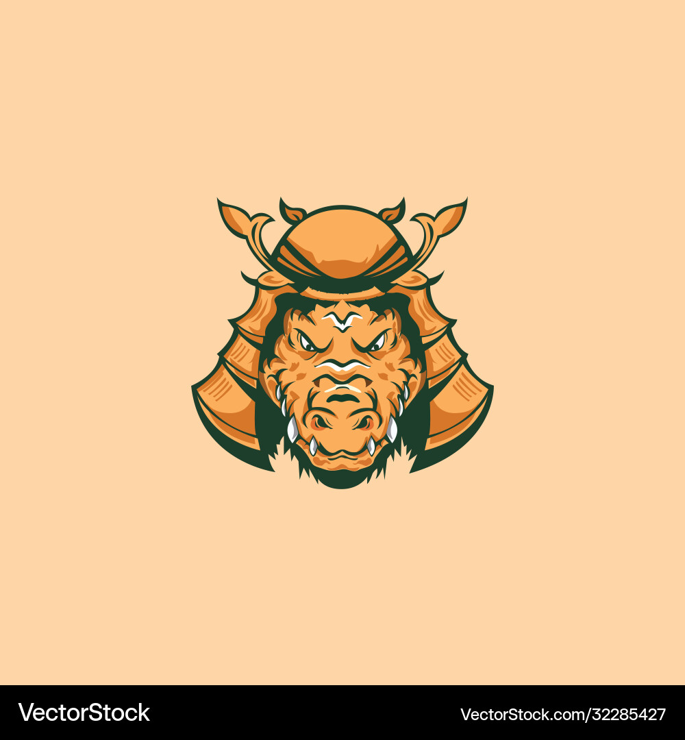 Animal samurai mascot logo Royalty Free Vector Image