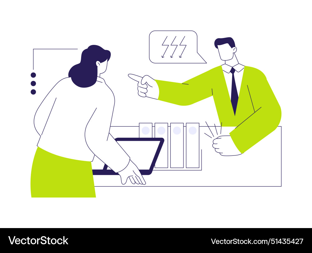 Conflict at a workplace abstract concept Vector Image