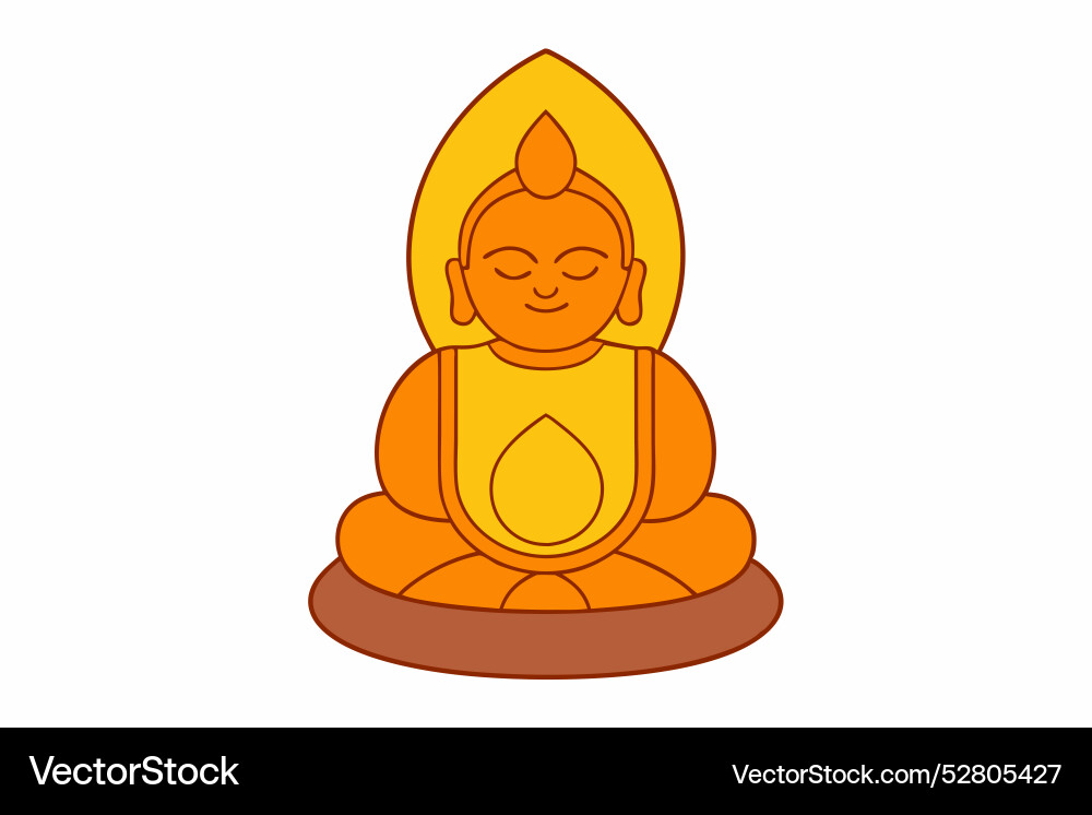 Cute buddha oriental Royalty Free Vector Image