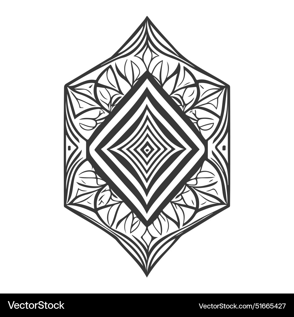 Diamond pattern ornament batik design grey Vector Image