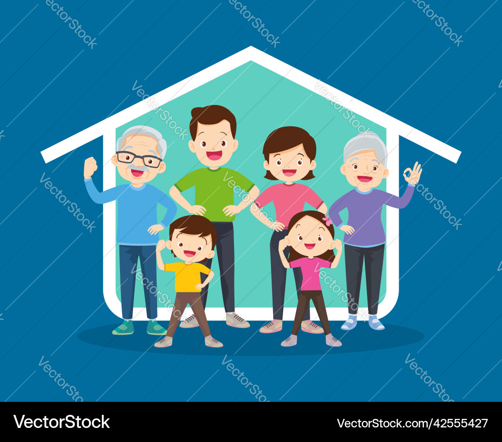 Family strong body Royalty Free Vector Image - VectorStock