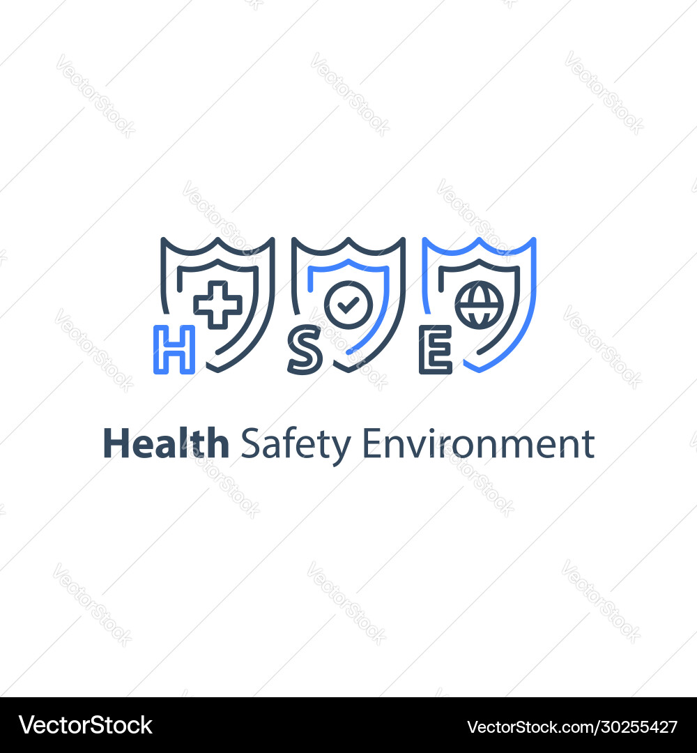 Hse concept health safety environment Royalty Free Vector