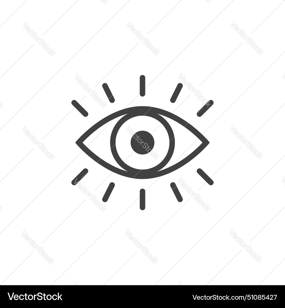 Human eye icon in flat style eyeball on isolated Vector Image