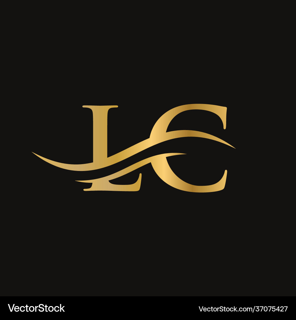 Lc logo design initial letter Royalty Free Vector Image