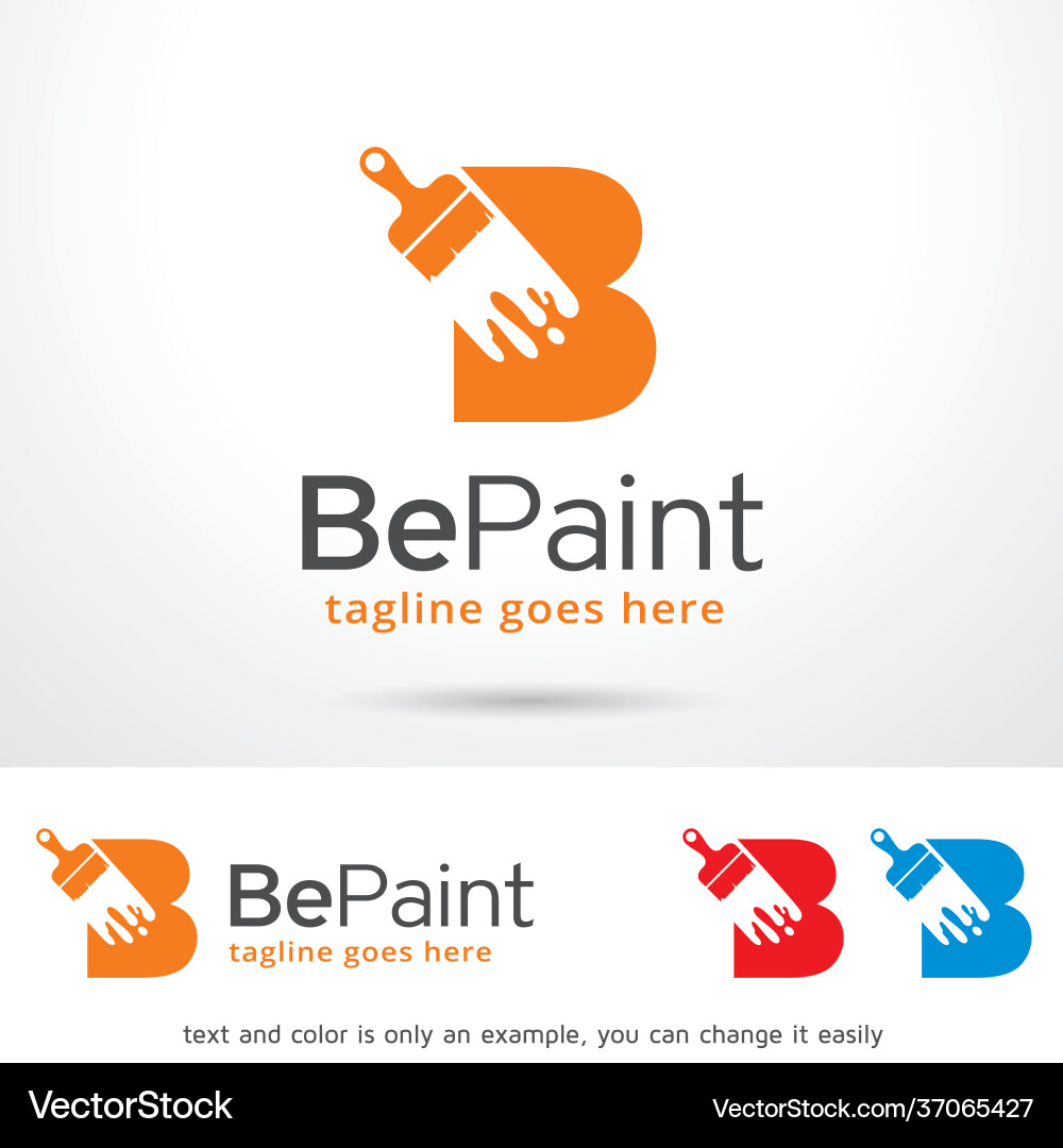 Letter b paint symbol template design Royalty Free Vector