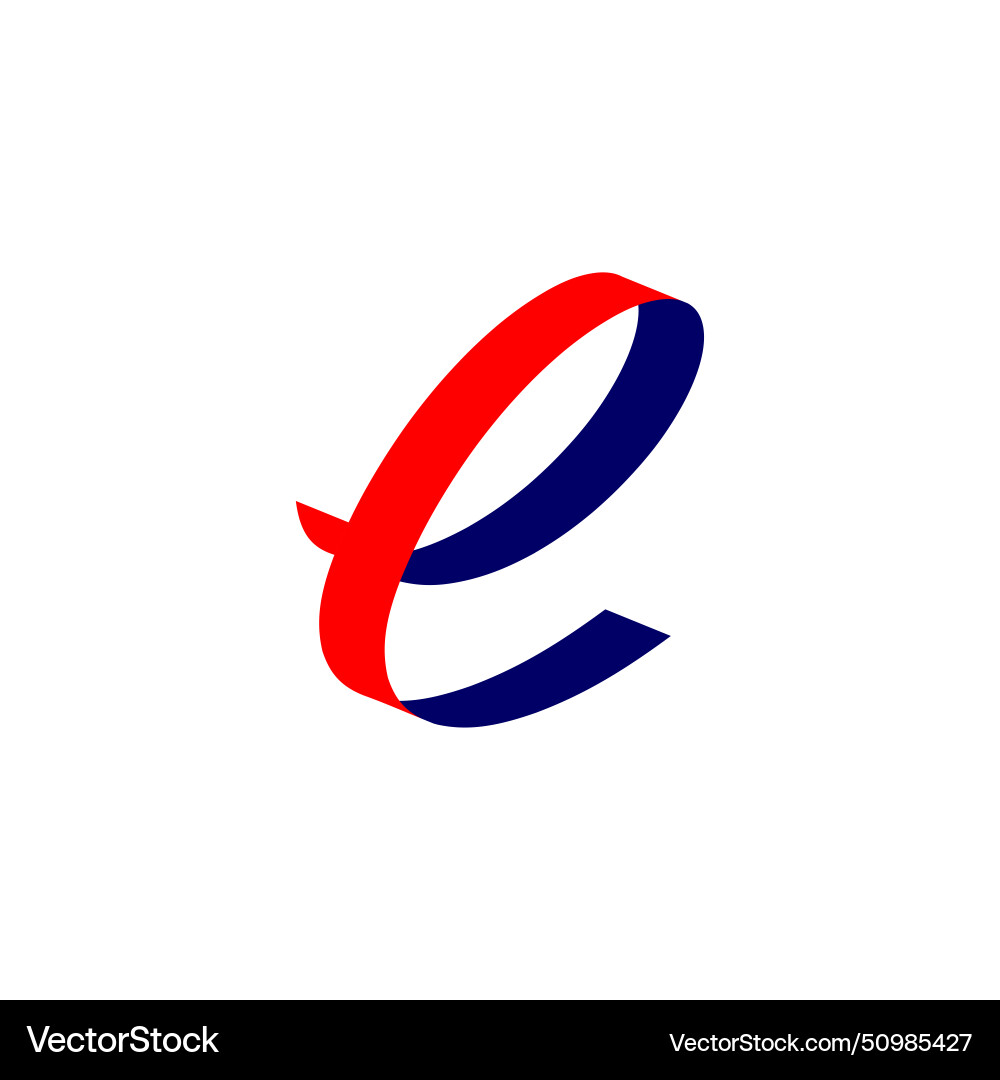 Letter e blue red icon logo symbol Royalty Free Vector Image
