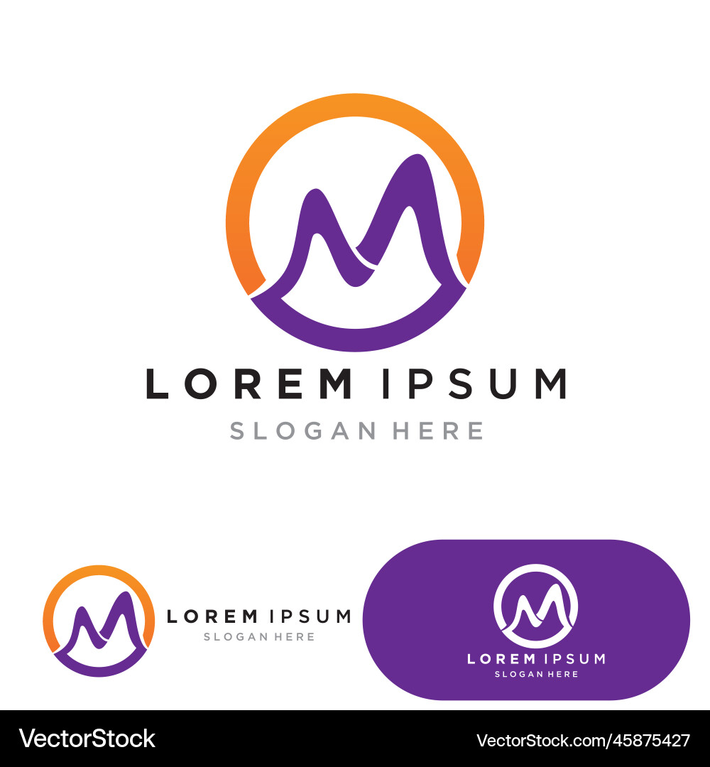 M Letter Logo Template Royalty Free Vector Image