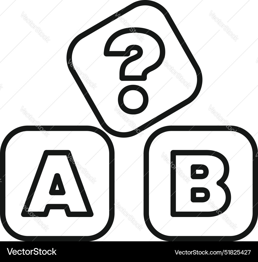 Question mark symbol on top of letter blocks Vector Image