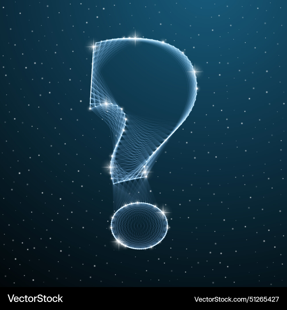 Question mark wireframe concept digital low poly Vector Image