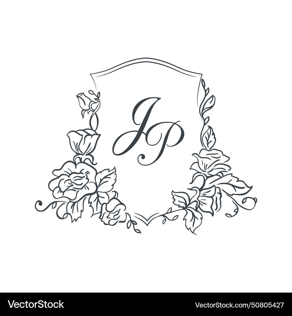Vintage monogram template Royalty Free Vector Image