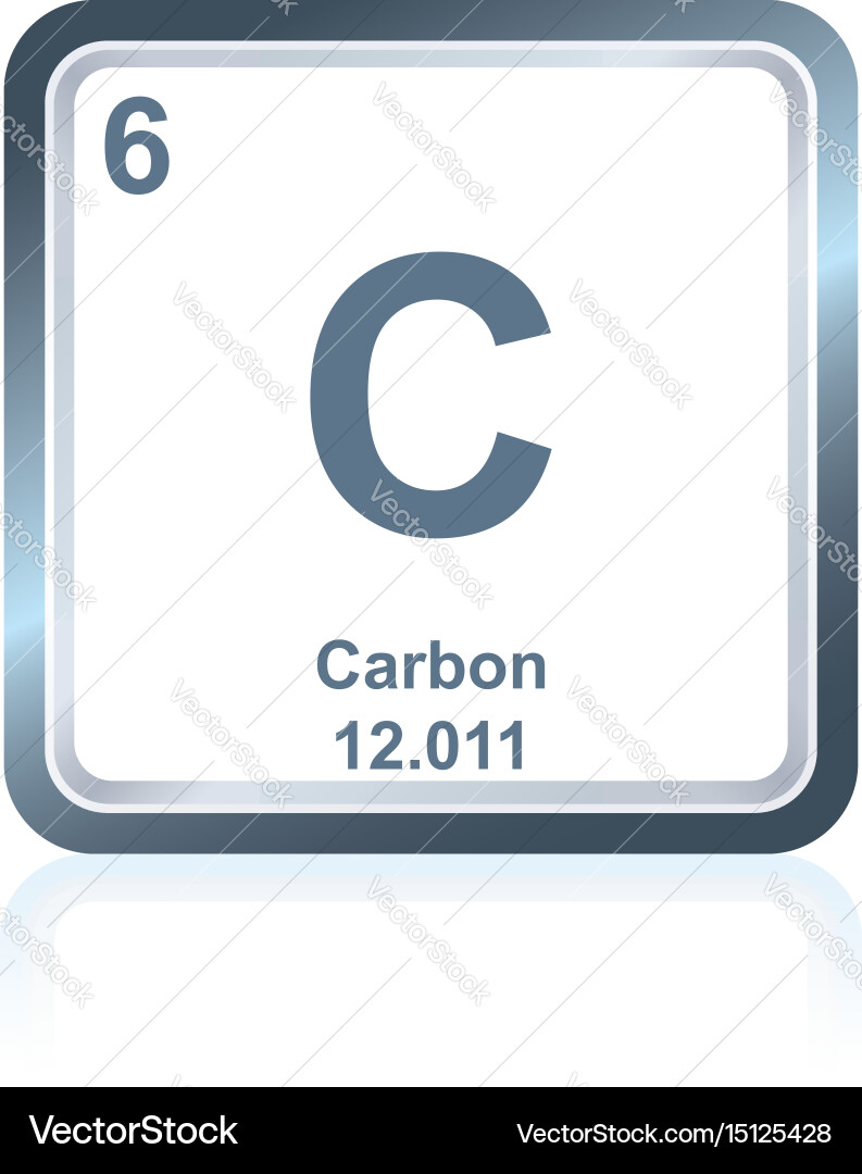 Chemical element carbon from the periodic table Vector Image