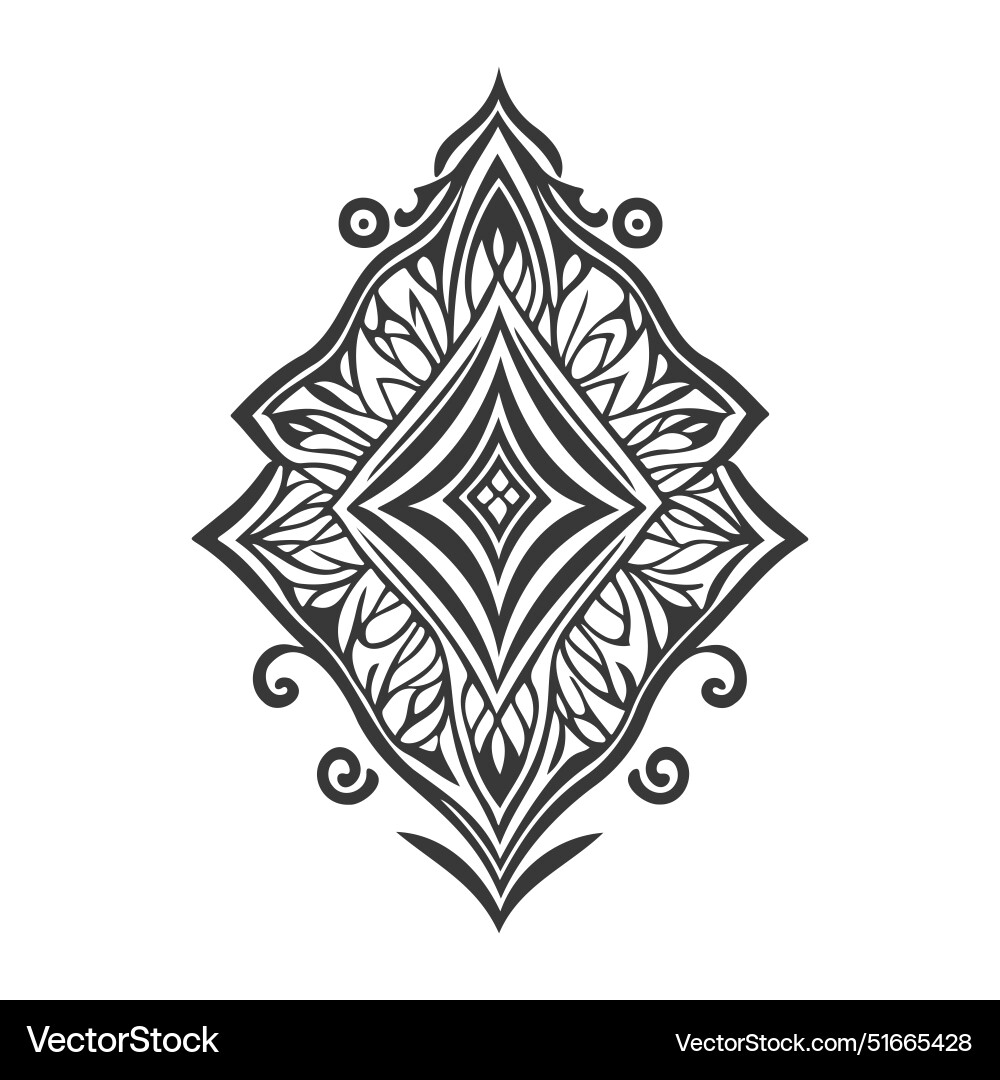 Diamond pattern ornament batik design grey Vector Image