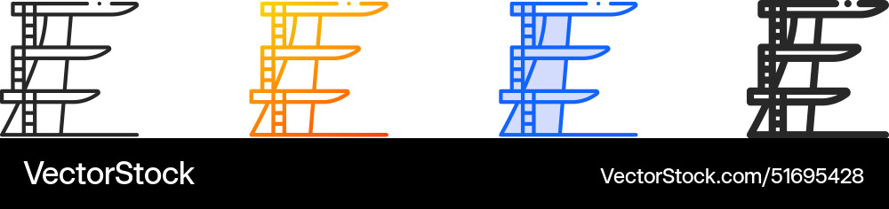 Diving platform iconthin linear gradient blue Vector Image