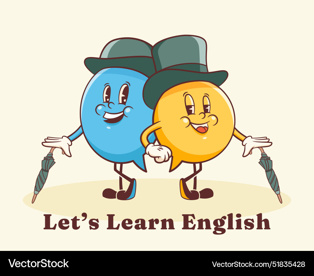English talk language learning group Royalty Free Vector