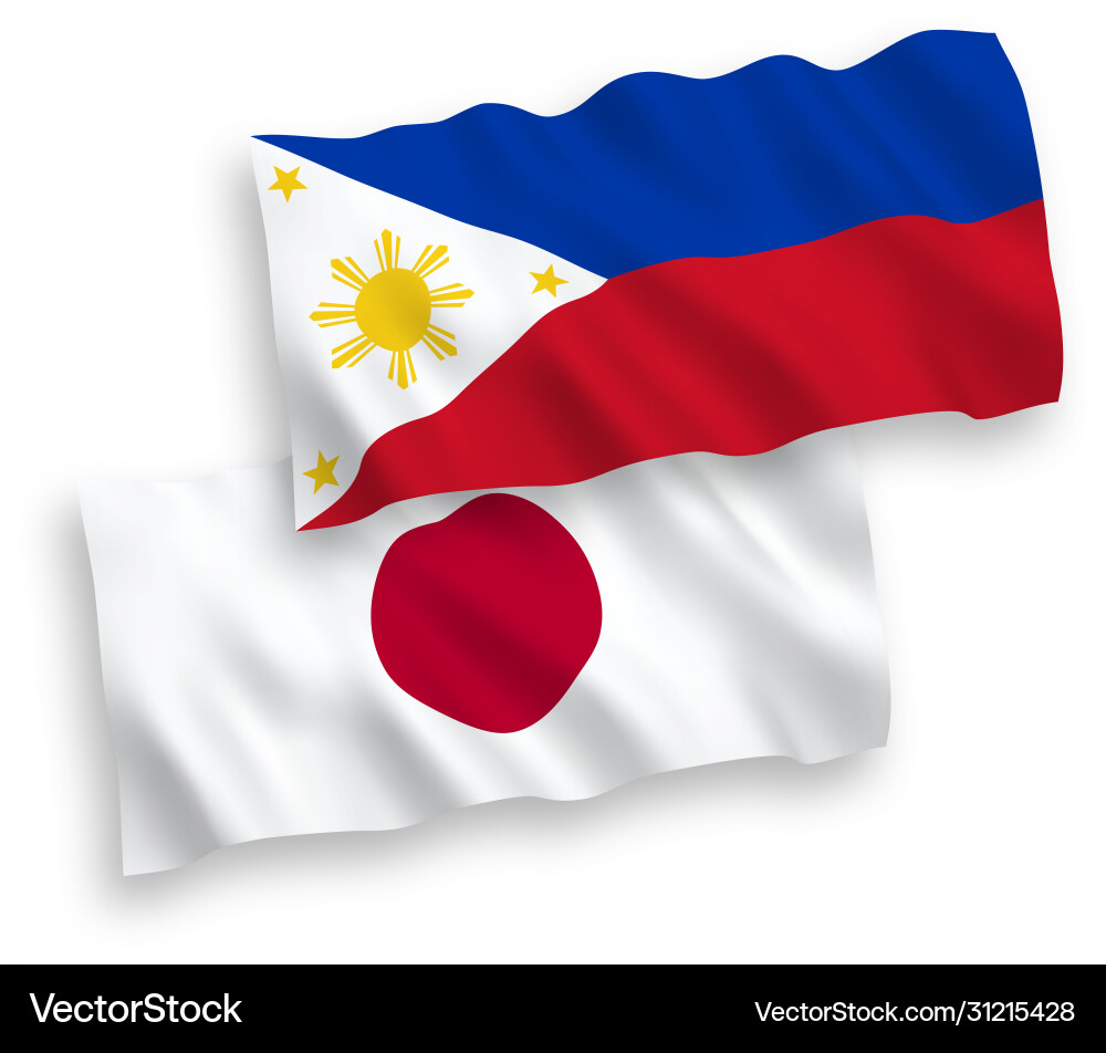 Flags japan and philippines on a white Royalty Free Vector