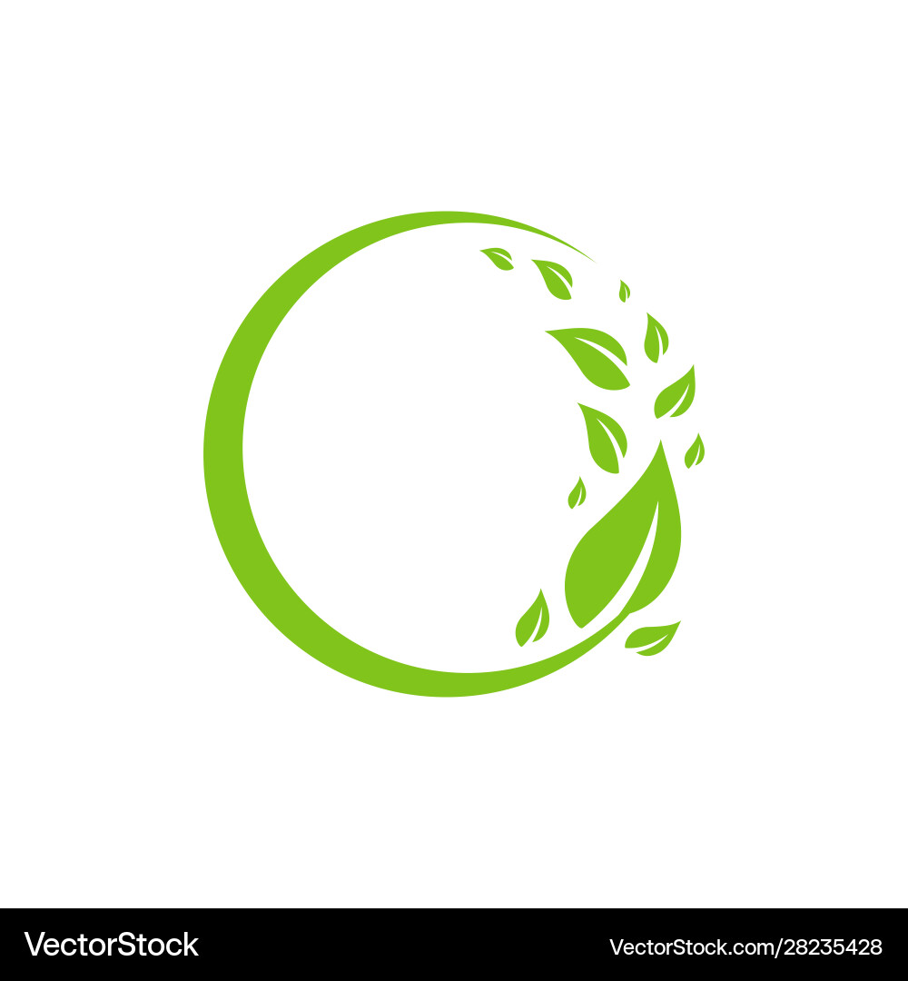 Floral Circle Frame Logo Royalty Free Vector Image