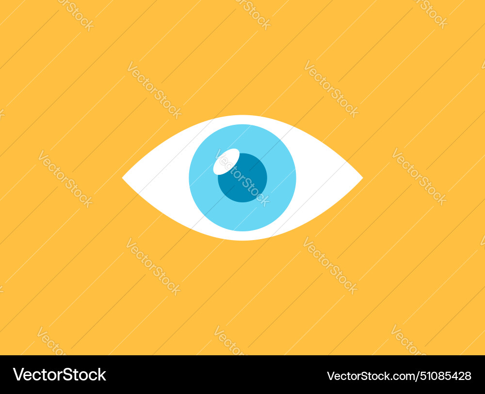 Human eye icon in flat style eyeball on isolated Vector Image