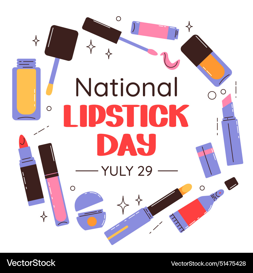 Lipstick day background various colorful Vector Image