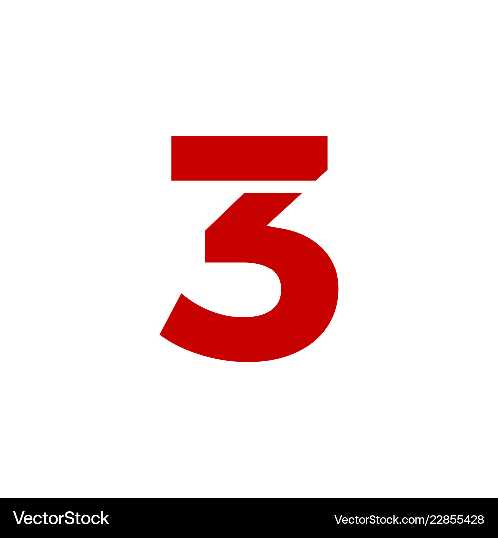 Logo number 3 red Royalty Free Vector Image - VectorStock