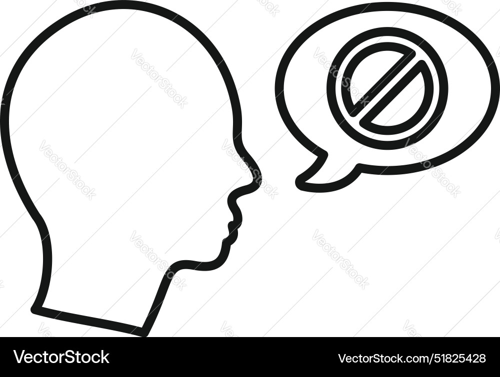 Man thinking about censorship with forbidden Vector Image