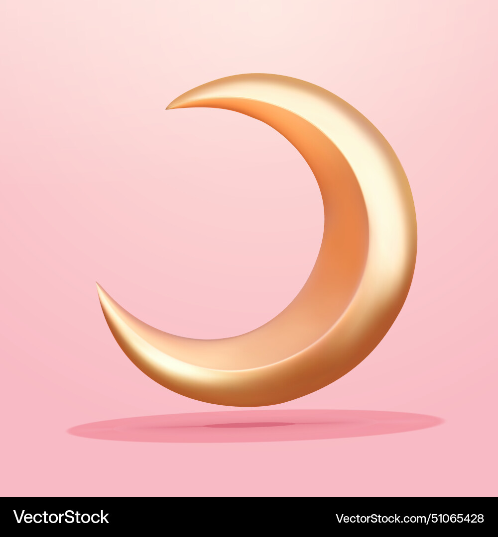 Metal crescent moon Royalty Free Vector Image - VectorStock