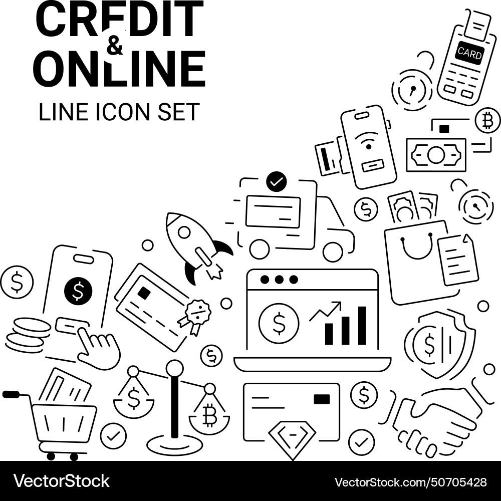 Online credit Royalty Free Vector Image - VectorStock